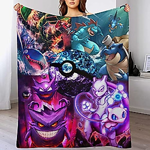 Anime Soft Throw Blanket Bedding Fleece Blankets Lightweight Cozy Warm Fit Home Living Couch Bed Sofa All Season 40"*50" （100 * 130cm）