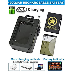 HanRongDa Radio, Bluetooth Speaker Support MicroSD Card, FM MW WB Shortwave Receiver with NOAA Alerts and Sleep Timer, Rechargeable Retro Analog Radios with Backlit and ATS Preset for Camping HRD700