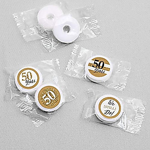 Big Dot of Happiness We Still Do - 50th Wedding Anniversary - Party Round Candy Sticker Favors - Labels Fit Chocolate Candy (1 Sheet of 108)