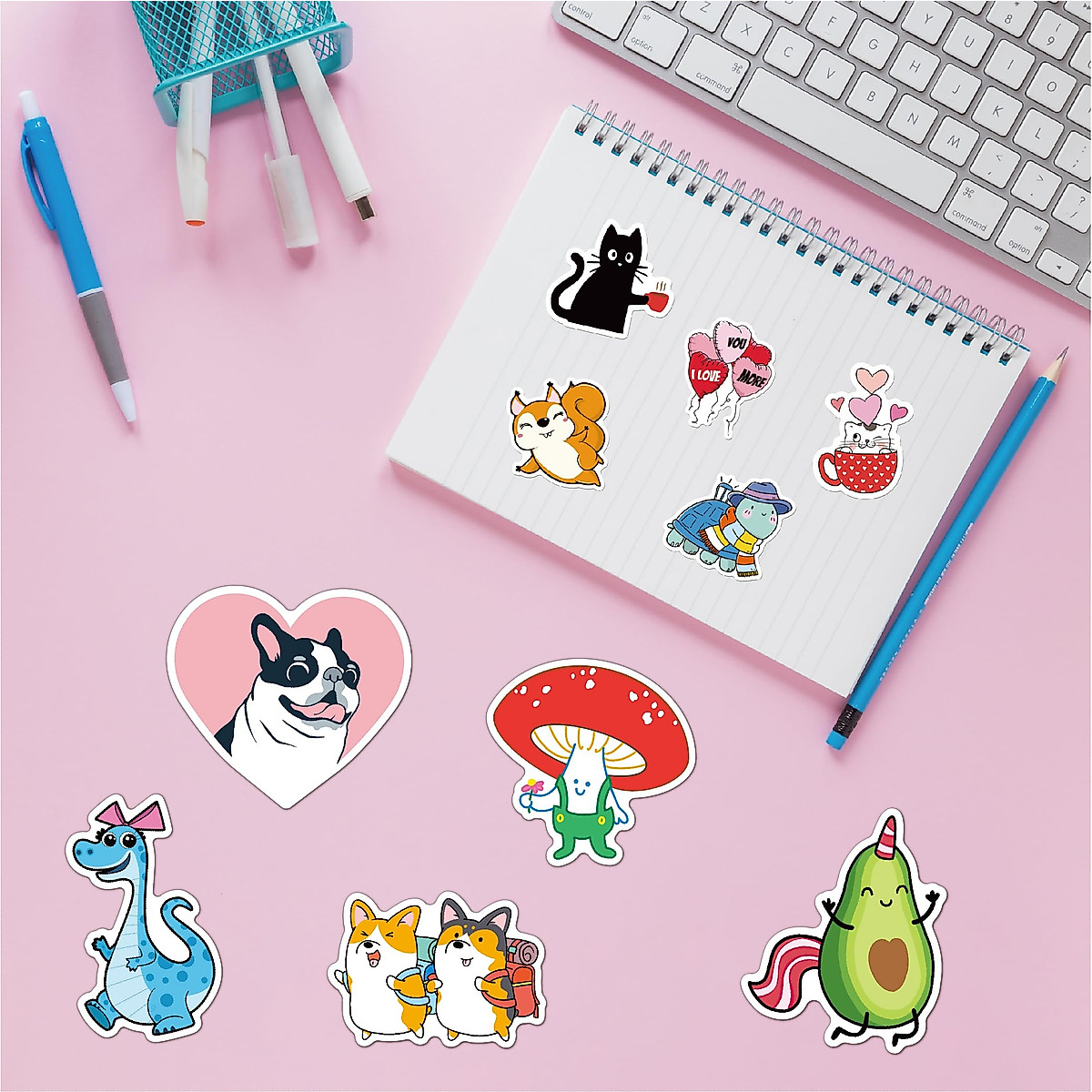 Vsco Aesthetic Animals Stickers,100pcs Cute Animals Stickers for Kids Teens Girls,Teacher Reward Stickers, Vinyl Waterproof Pack for Water Bottles Laptop Skateboard Computer Phone