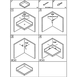 Coral Flower Accent Utility Levie Rustic Modern Floating Corner Wood Wall Shelves for Living Room Kitchen Home Office and More, 12 inches, Walnut