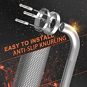 Satin Brushed Nickel Shower Grab Bars 24 Inch w/Anti-Slip knurled Grip, iMomwee Stainless Steel Wall Mount Bathroom Safety Balance Handrail, Handicap Elderly Senior Assist Textured Grab Bar Handle