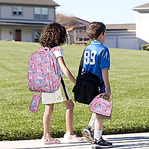 Unicorn Backpack for Girls School Backpack Bookbag with Lunch Box School Bag Set Back to School Supplies Gifts for Kids Preschool Elementary