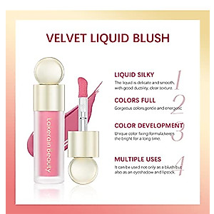 GL-Turelifes Soft Cream Blush Makeup, Liquid Blush for Cheeks, Natural-Looking Long Lasting, Smudge Proof, Velvet Mousse,Dewy Finish, Easy to Blend Blusher (#1)