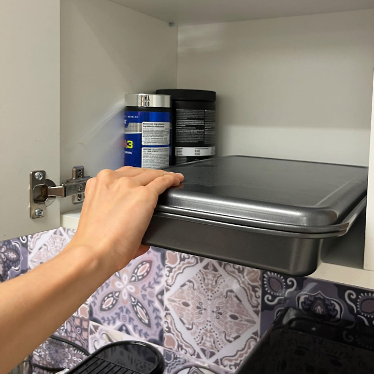 Baker's Secret Stackable Baking Set of 5 Bakeware Pans, Bakeware Set, Baking Pan Set Includes Muffin Pan, Roaster Pan, Square Pan, Cookie Sheet, Loaf Pan, Easy Store, Dishwasher Safe, Baking Supplies