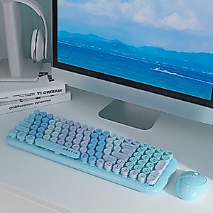 Vibrant Wireless Keyboard & Mouse Combo with Retro Design