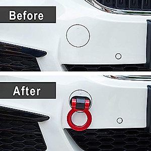 TOMALL Tow Hook Kit Red Car Decorations Sticker Car Decor Bumper for Auto Exterior Accessories (ONLY Decoration)