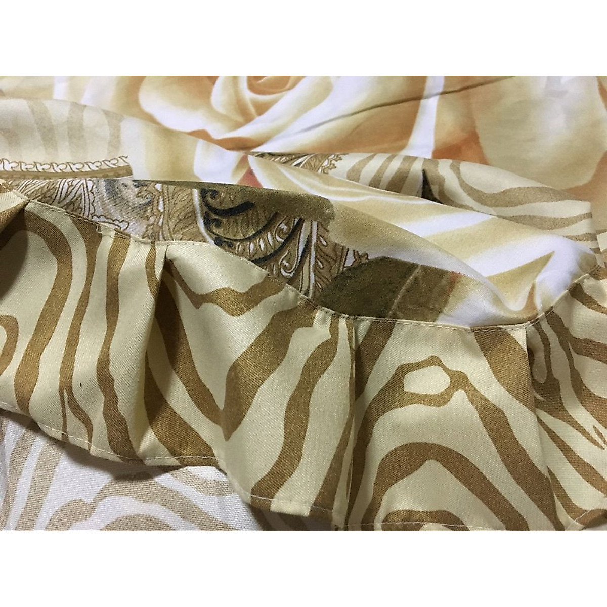 HomeABC 3D Rose Print Bedding Set Cover Sets Queen Size Yellow