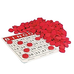 S&S Worldwide Quiet Bingo Chips, Red (Pack of 250)