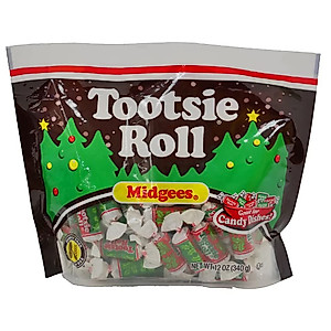 Tootsie Roll Christmas Chocolate and Vanilla Flavored Midgees, Pack of 2 12oz Bags