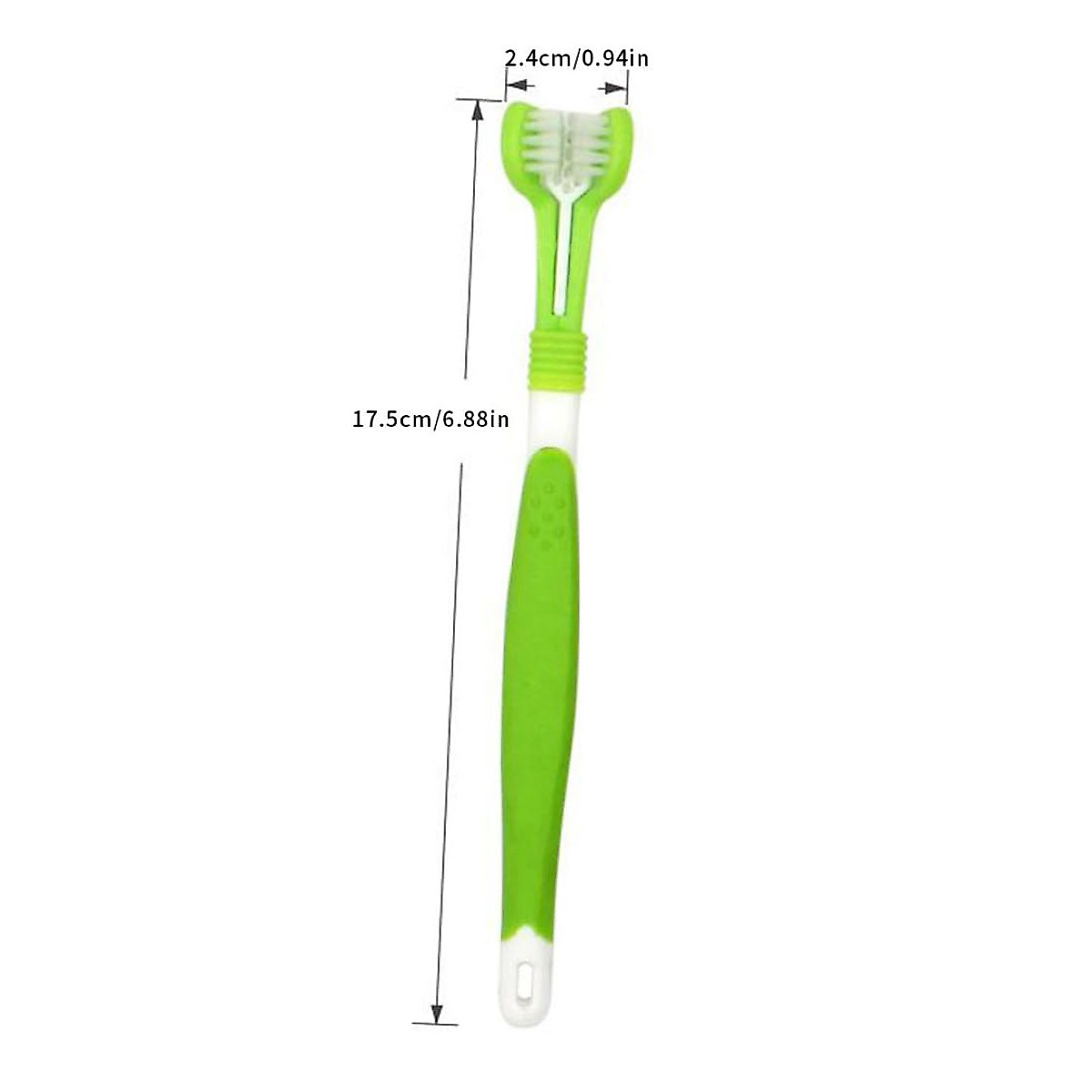 Hperu Pet Toothbrush Triple Multi Angle Dog Toothbrush for Pet Tartar Teeth Care Green PVC bathtub