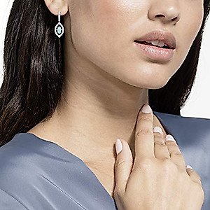 SWAROVSKI Sparkling Dance Women's Dangling Pierced Earrings with Green and White Crystals with a Rhodium Plated Setting