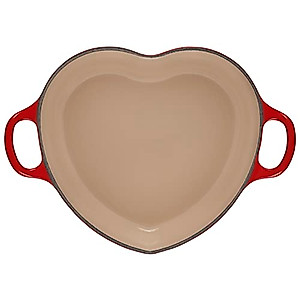 Le Creuset Signature Enameled Cast Iron Figural Heart Cocotte, 2 Quart, Cerise with Stainless Steel Knob