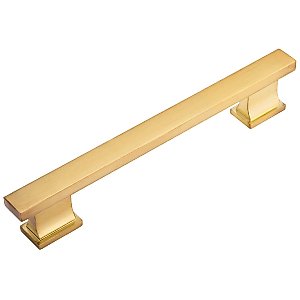 Cosmas 10 Pack 702-160BB Brushed Brass Contemporary Cabinet Hardware Handle Pull - 6-5/16" Inch (160mm) Hole Centers