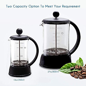 Easyworkz Eclipse French Press 27 oz Coffee Tea Maker with Borosilicate Glass