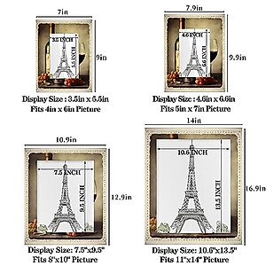 Bardic 5x7 Picture Frames, Red Wine Glass Wooden Photo Frame Fits 4x6 with Mat or 5x7 Without Mat Photo Frames for Wall Mounting or Tabletop Display for Home Gallery Decor