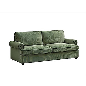 Container Furniture Direct Reversible Sleeper Sofa with Memory Foam Mattress, Comfortable and Durable Full Size Bed Couch for Living Rooms, Upholstered with Corduroy Fabric, 70" Wide, Dark Green