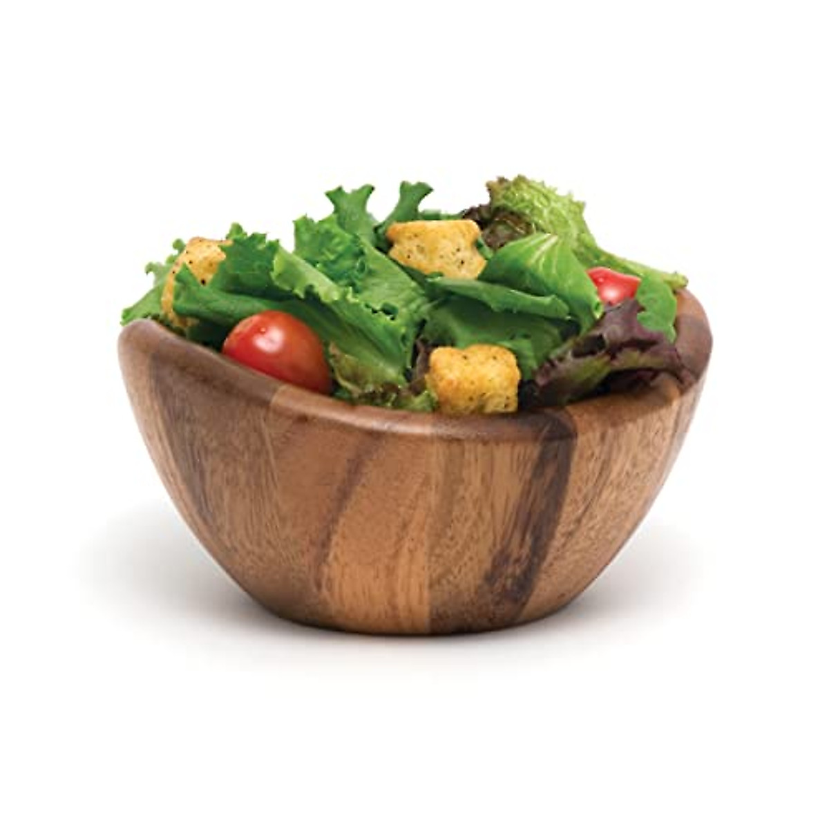 Lipper International Acacia 6 x 3 Wave Bowl Set of 4, 20 fl.oz., Brown