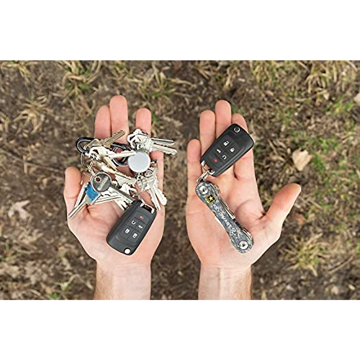 KeySmart Rugged - Multi-Tool Key Holder with Bottle Opener and Pocket Clip (up to 14 Keys, Army)
