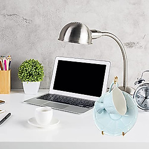 16 Pcs Small Tea Cup and Saucer Display Stand Holder Rack China Metal Cup Saucer Holder Gold Tea Cup Holder Cup and Saucer Display Shelf Coffee Mug Organizer for Tea Cup Plate Teapot