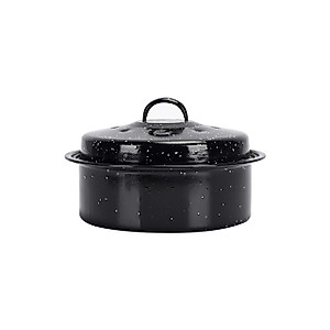 ENAMORY 3-QT Black Covered Round Roaster Pan