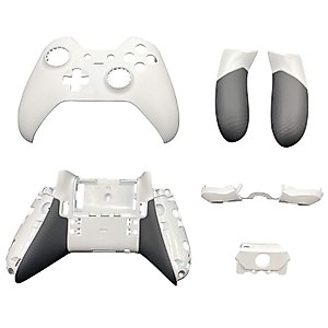 Meijunter Replacement Full Housing Shell Case Cover Faceplate Repair Parts for Xbox One Elite 1st Series Controller (White)