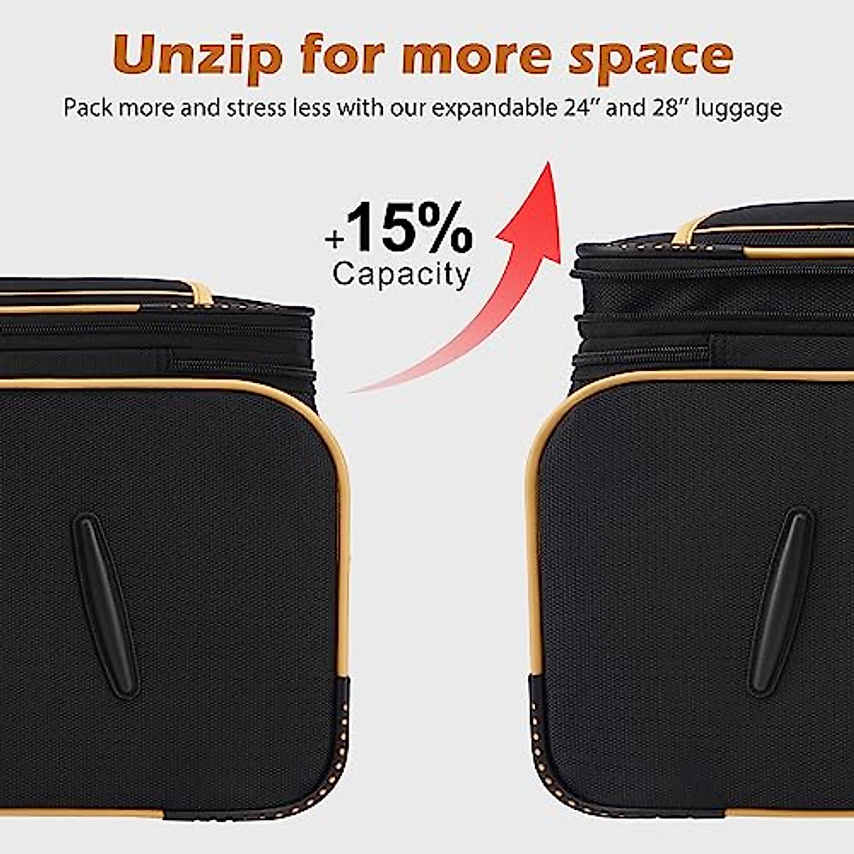 Coolife Luggage 4 Piece Set Suitcase Expandable TSA lock spinner softshell