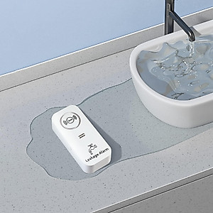 Water Leak Detector 2 Pack, 90dB Audio Water Leak Detectors for Home, Sensitive Leak and Drip Alert for Kitchen Bathroom Basement