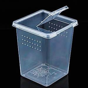 5 Pack Spider Terrariums Breeding Box Insect Hatching Container Acrylic Breeding Box for Arboreal Spider Tarantula Mantis Scorpion Centipede Small Reptiles