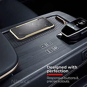 Nicexx Designed for iPhone Xs Max Case with Carbon Fiber Pattern, 12ft. Drop Tested, Wireless Charging Compatible - Gold