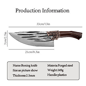 Wanbasion 8" Chinese Meat Cleaver Knife, Meat Knife Stainless Steel Slicer Cleaver, Sharp Chef Knife for Kitchen Camping butcher knife