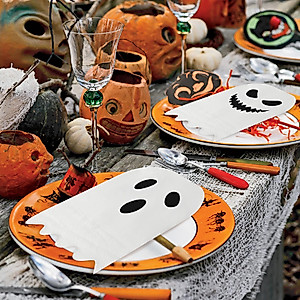 FZR Legend 50 Pack Halloween Party Napkins Ghost Paper Napkins, Halloween Cocktail Napkins Disposable Napkins for Halloween Party Supplies Decorations