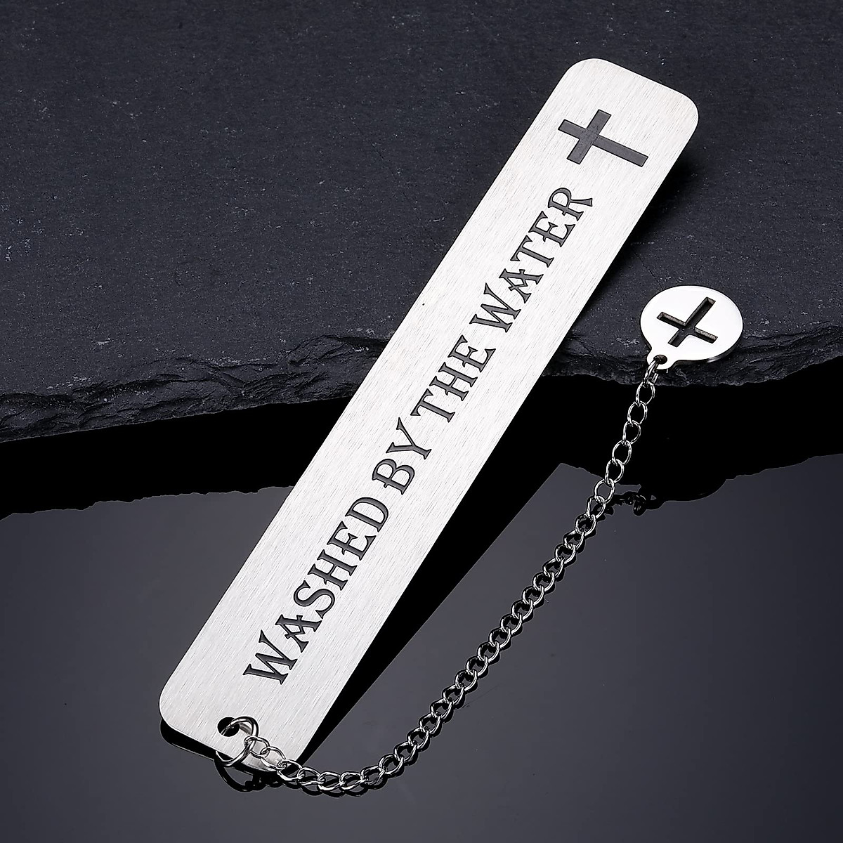 Omnitotimuse Baptism Gifts for Girl Boys Bookmark Gift First Communion Christening Godson Goddaughter Godchild Baby Adult Women Men Friends Catholic Religious Bookmarks, Silver