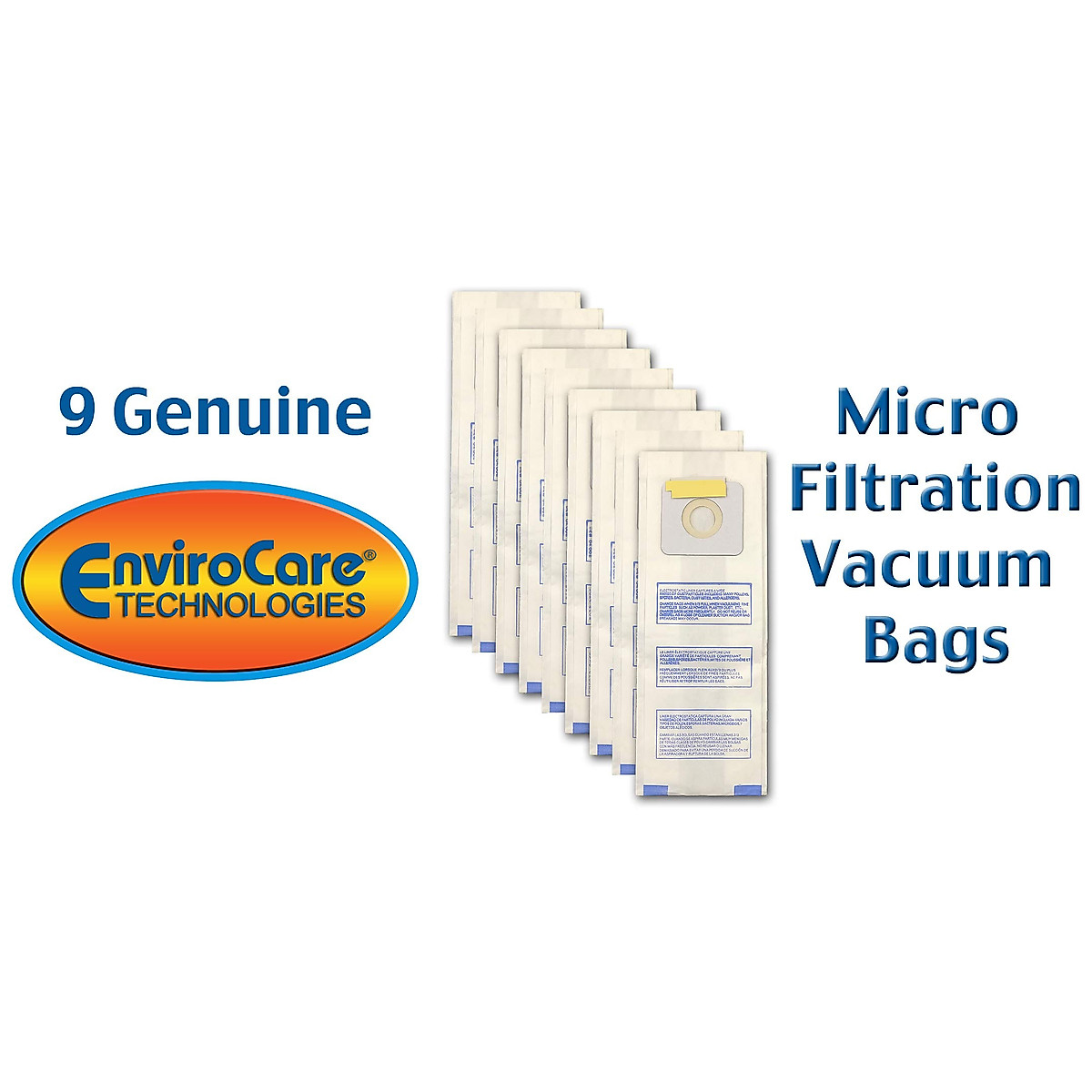 EnviroCare Replacement Micro Filtration Vacuum Cleaner Dust Bags Made to Fit Panasonic Types U, U-3, U-6-9 Pack