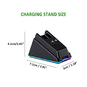 RGB Charger Dock with USB Charging Cable Compatible for Razer Basilisk/Viper Ultimate/Naga Pro/deathadder v2 Pro Mouse