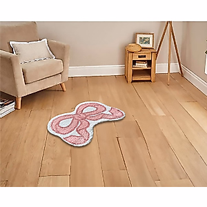 Luxape Bow Rug - Bow Shaped Rug - Handmade & Premium- 30in (75cm) - Uno Reverse Rug - Designer Rugs - Aesthetic Room Decor - Cute Room Decor Coquette bathmat Rug