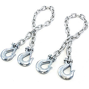 Red Hound Auto 2ea 5/16 Inches x 36 Inches Trailer Heavy Duty Safety Chains Slip Hook 10,000 lb Pair