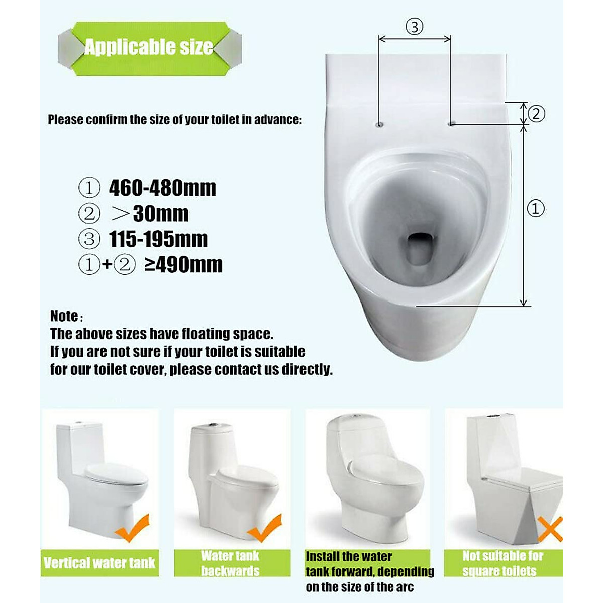 BJTDLLX Elongated Smart Toilet Seat, 110V Electric Automatic deodorization Bidet Toilet Seat 4-step Adjustment IPX4 Water Proofing with 2 Self-cleaning Nozzle & Air Dryer & Heated Seat (0.55L White)