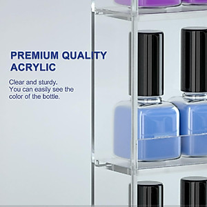 FEMELI 2 Pack Nail Polish Wall Racks 20 * 24 Inch Hold Up to 240 Bottles,Clear Acrylic Nail Polish Shelf Organizer Wall Mounted 6 Rows