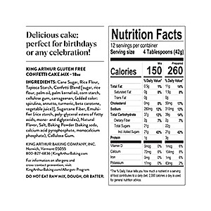 King Arthur Confetti Cake Mix, Gluten Free, 18 Oz
