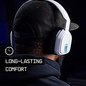 ASTRO Gaming A10 Wired Gaming Headset, Damage Resistant, Astro Audio, Dolby Atmos, 3.5mm Audio Jack, Xbox Series X|S, Xbox One, PS5, PS4, Switch, PC, Mac, Mobile - White/Blue