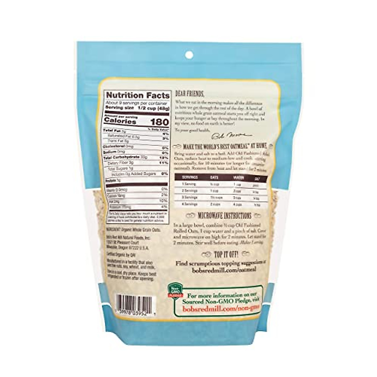 Bob's Red Mill Organic Old Fashioned Rolled Oats, 16 Oz