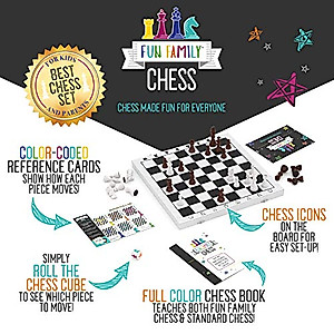 Fun Family Chess Set for Kids & Adults - Wooden Board Game for Learning Chess