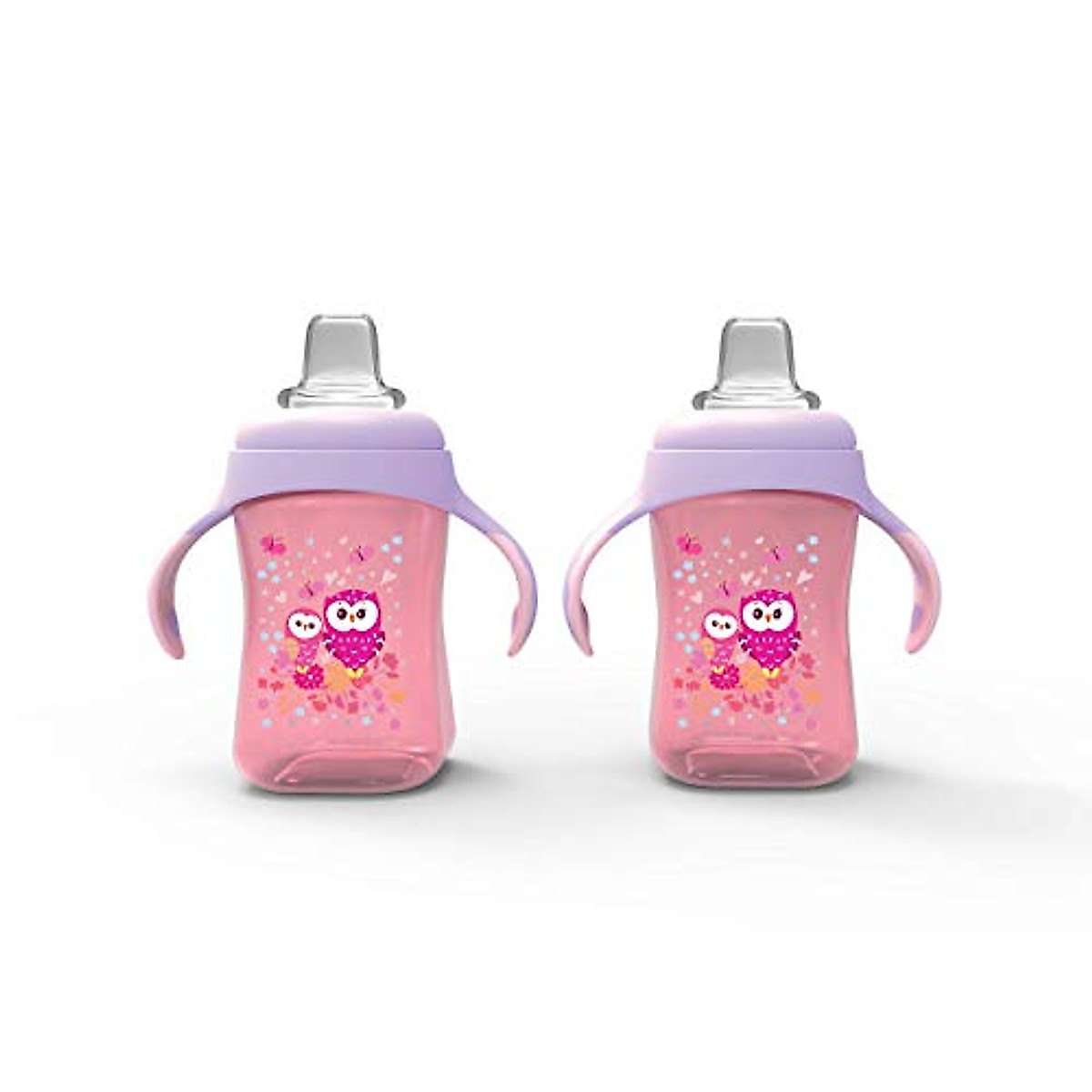 Avima Baby 10 oz Soft Spout Sippy Cups, Pink (Set of 2)