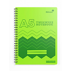 Silvine A5 Wirebound Notebook with 160 Lined Pages and Durable polyprop Covers. [Assorted Pack of 10],POLYA5AC