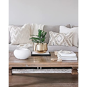 Signature Design by Ashley Liviah Boho Farmhouse Throw Pillow, 22 x 14 Inches, Beige and Gray