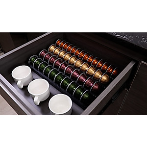 EVERIE Coffee Pod Storage Holder Drawer Insert for Counter Compatible with Nespresso Vertuoline Capsules, NCT04