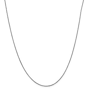 Solid 14K White Gold .8mm Sparkle Singapore Chain Necklace 16"