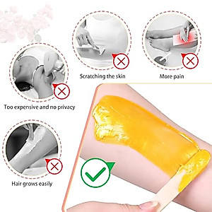 Hard Wax Beads for Sensitive Skin Hair Removal, 1.1LB Painless Pearl Waxing Beans with 20 Spatulas for Bikini, Eyebrow, and Facial At-Home Waxing for Women and Men (Cream)