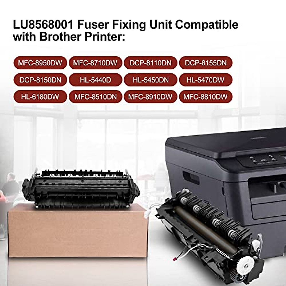 LIDNADY LU8568001 Fuser Fixing Unit Compatible with Brother Printer, MFC-8950DW,MFC-8710DW,DCP-8110DN,DCP-8155DN,DCP-8150DN,HL-5440D, HL-5450DN,HL-5470DW,HL-6180DW,MFC-8510DN,MFC-8910DW, MFC-8810DW